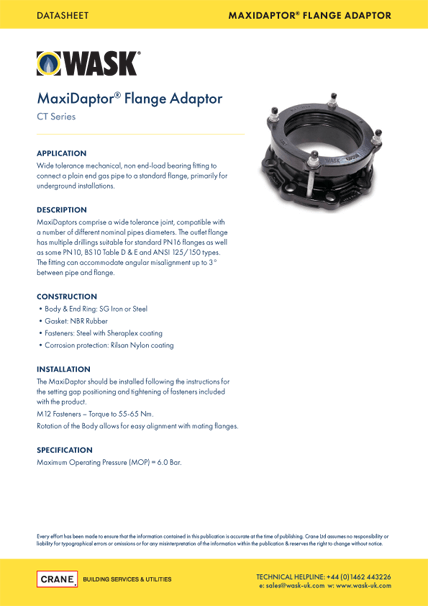 MaxiFit® Flange Adaptors - WASK